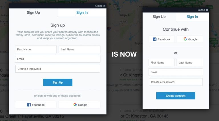 New Streamlined Sign-Up Form Design